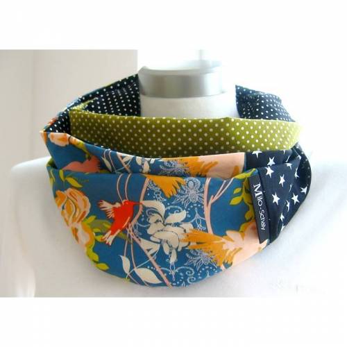 Schlauchschal Loopschal in beere-blau-grau Color