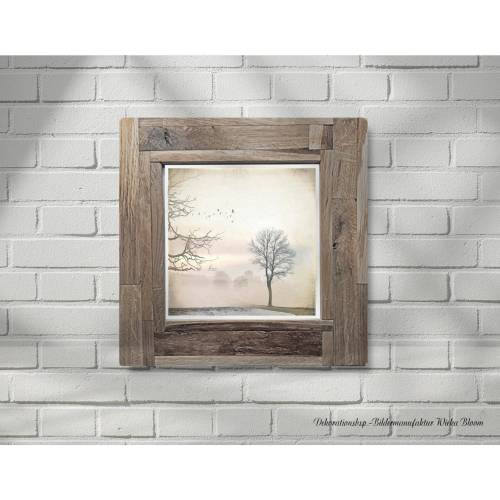 JUTE REH Waldtiere Wanddeko im Landhausstil auf Holz Leinwand