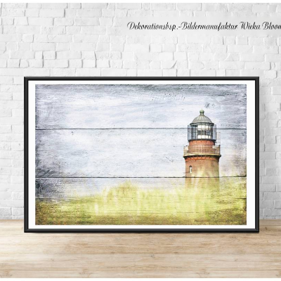 STRANDSICHTEN Maritimes Bild auf Holz Leinwand Print Wanddeko