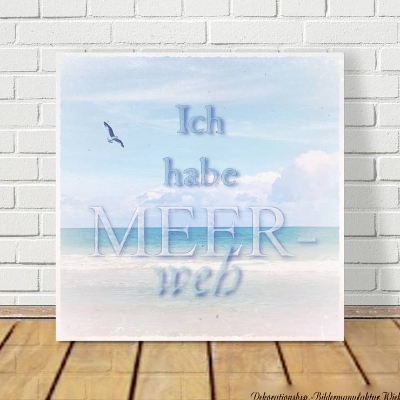 ZWEI MÖWEN Maritimes Bild auf Holz Leinwand Print Wanddeko