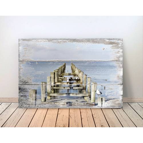 SCHMETTERLING & FLAX Blumenbild im Landhausstil auf Holz