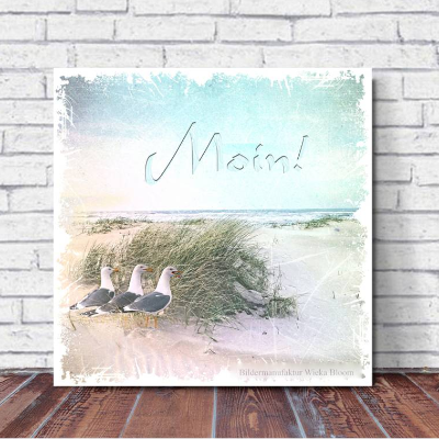 LEUCHTTURM Maritimes Bild auf Holz Leinwand Fineartprint Wanddeko Landhausstil Vintage Style ...