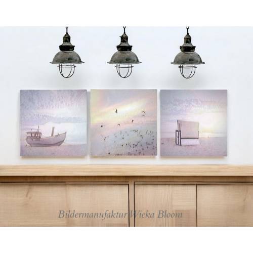 Wildgänse Zugvögel Bild auf Holz Leinwand Fineartprint Wanddeko