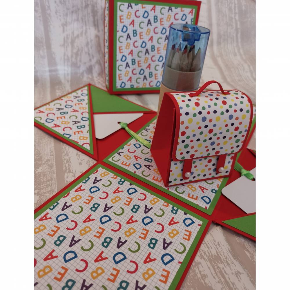 Explosionsbox, Geschenkverpackung, Geschenkbox zur Einschulung