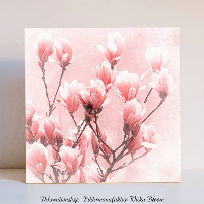 SCHMETTERLING & FLAX Blumenbild im Landhausstil auf Holz