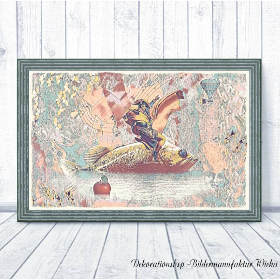 SCHMETTERLING & FLAX Blumenbild im Landhausstil auf Holz