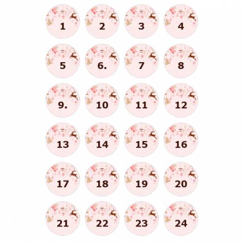 24 Sticker Etiketten Aufkleber, rund D= 4 cm Pass auf