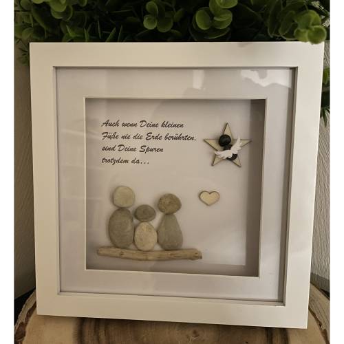 Ich habe Meerweh Steinbild mit Muschelvogel