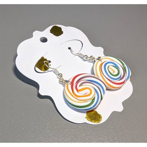 Black and White Loop Ohrstecker, Fimo