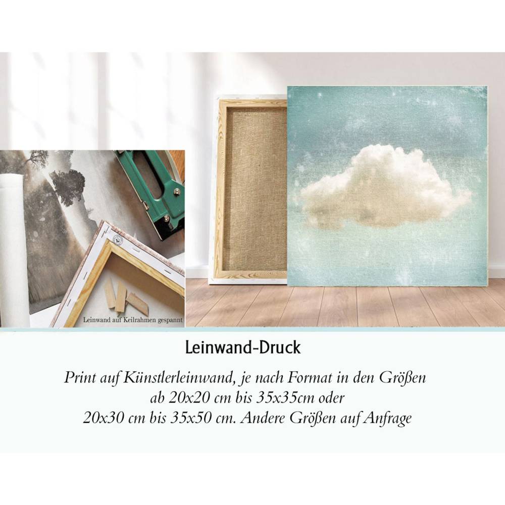 JUTE REH Waldtiere Wanddeko im Landhausstil auf Holz Leinwand