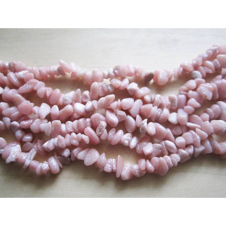 Rosa Opal Chips Perlen, Splitter Perlen 5 mm-11 mm ein Strang