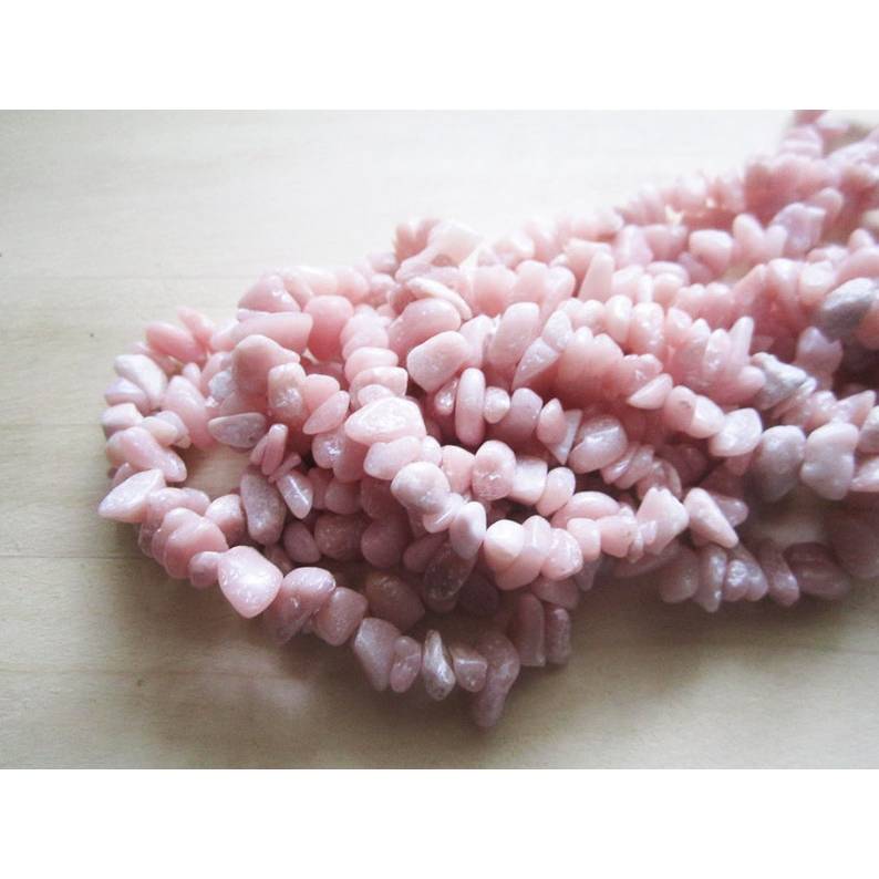 Rosa Opal Chips Perlen, Splitter Perlen 5 mm-11 mm ein Strang