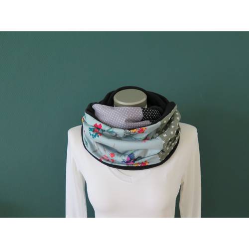 Wickelschal mit Knopf Damen Eukalyptus Knopfschal Fleece warmer