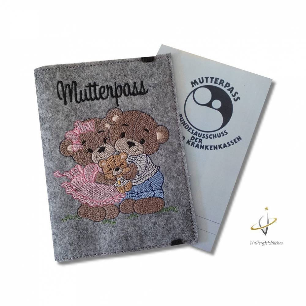 Mutterpasshülle Filz personalisierbarTeddyeltern Mutterpass