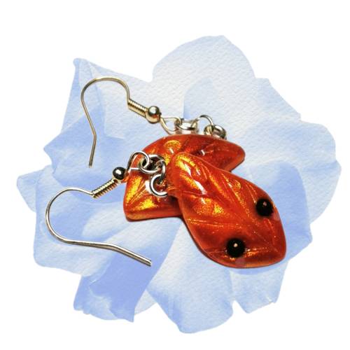 Black and White Loop Ohrstecker, Fimo