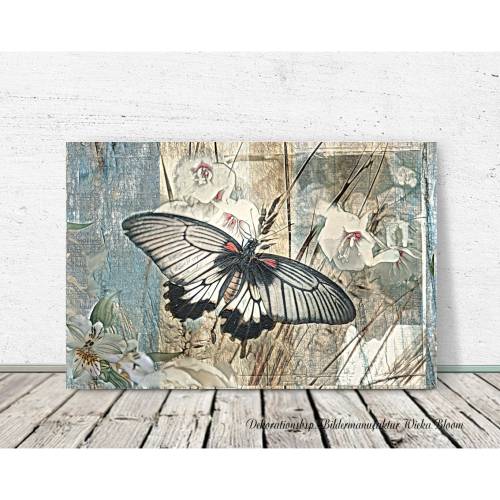 3er Set WALDTIERE OLD STYLE Bild auf Leinwand Holz