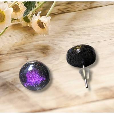 Black and White Loop Ohrstecker, Fimo