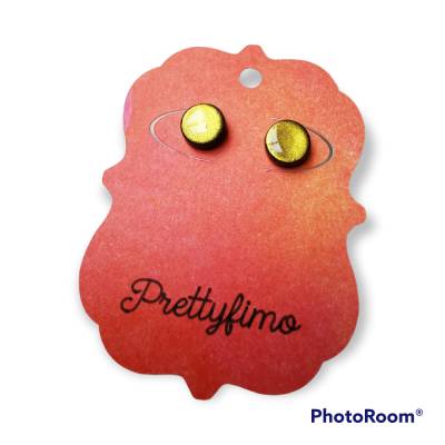 Black and White Loop Ohrstecker, Fimo