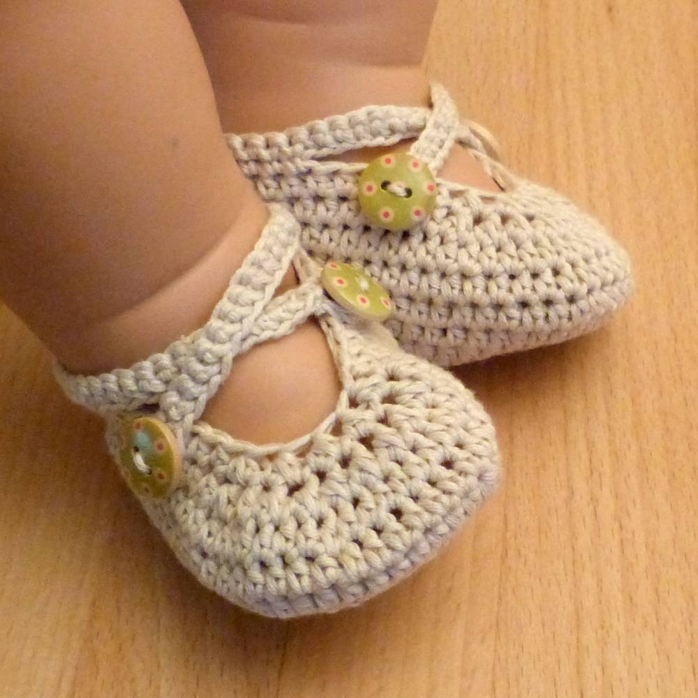 Häkelanleitung Babyschuhe "Kreuzriemenballerinas", 3 Größen, pdf-Datei