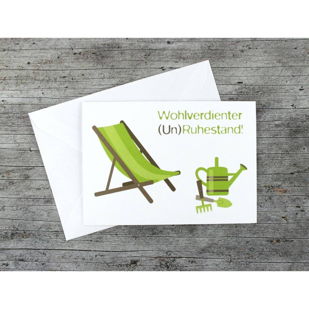 Klappkarte **Ruhestand** von ZWEIFARBIG Grußkarte Rente