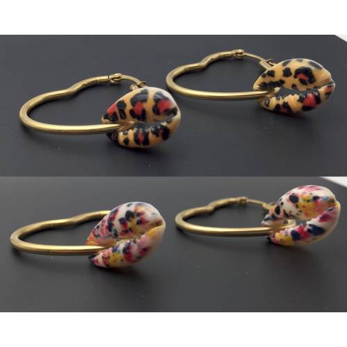 Black and White Loop Ohrstecker, Fimo