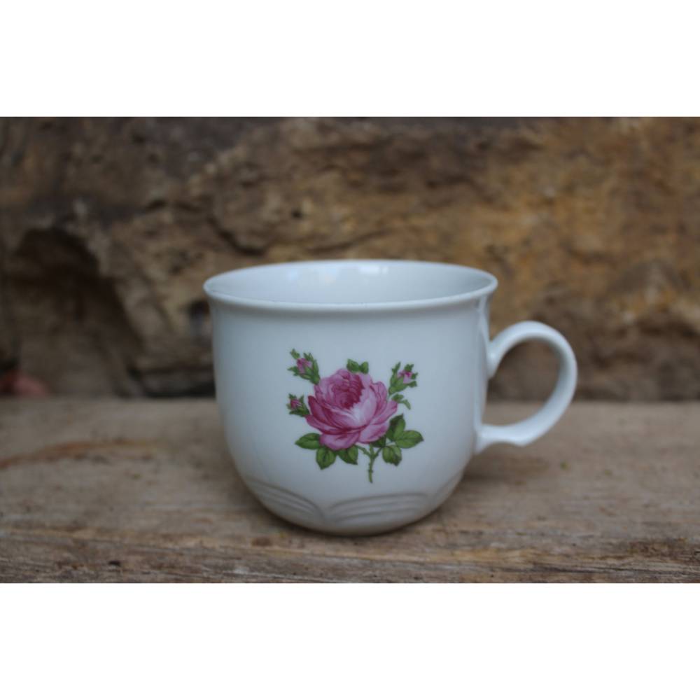 Kaffeetasse Rosendekor Kahla Porzellan 60er 70er Jahre DDR