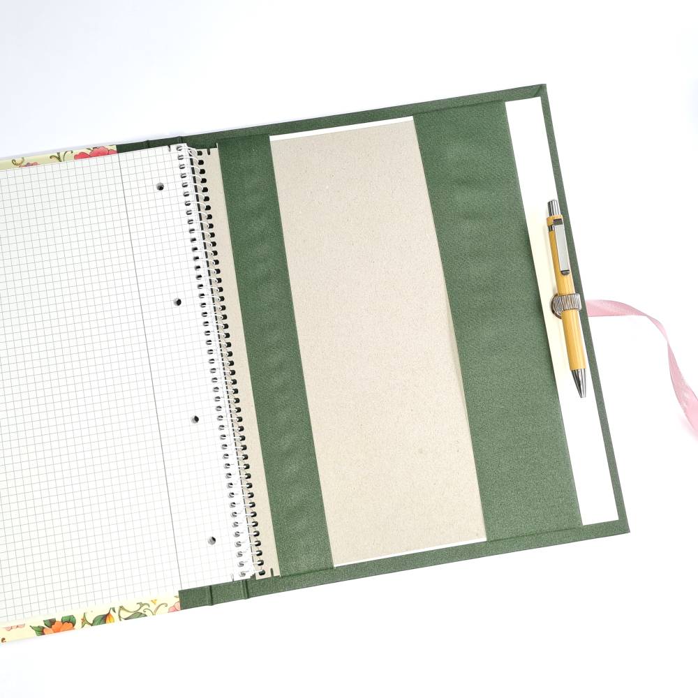 Collegeblock-Mappe Blumen, Mappe für Collegeblöcke ABC, mit