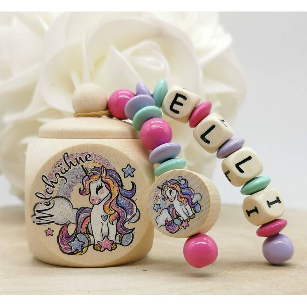 Milchzahndose mit Name Einhorn Mädchen Zahndosen Geschenkidee
