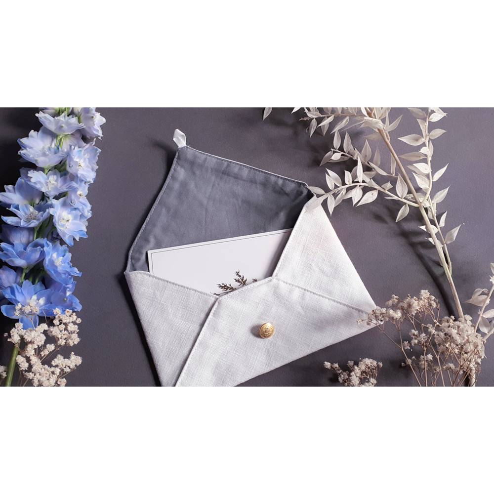 handgefertigter Kuvert / Briefumschlag mit Perlen