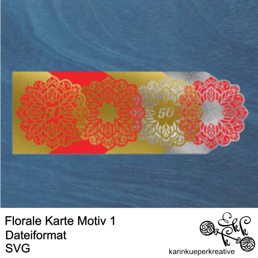 Plotterdatei Florale Karte Motiv 1