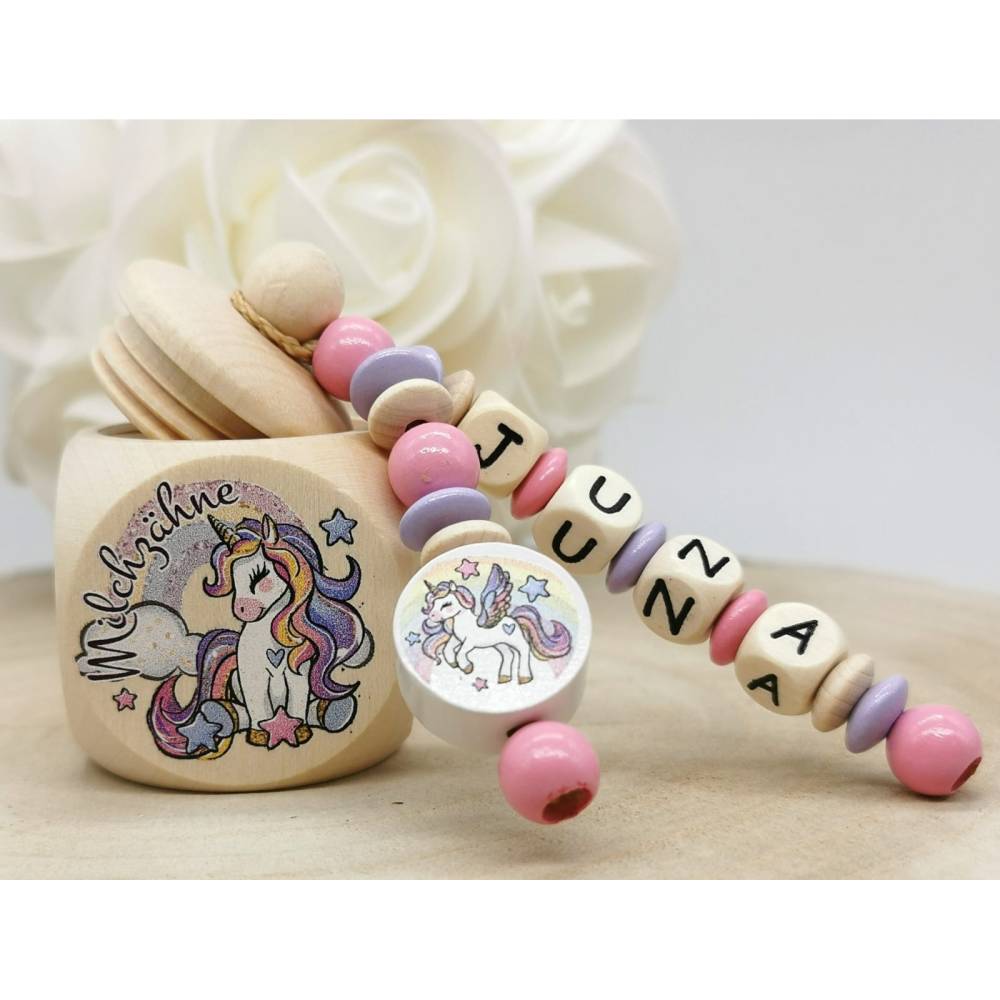 Milchzahndose mit Name Einhorn Mädchen Zahndosen Geschenkidee