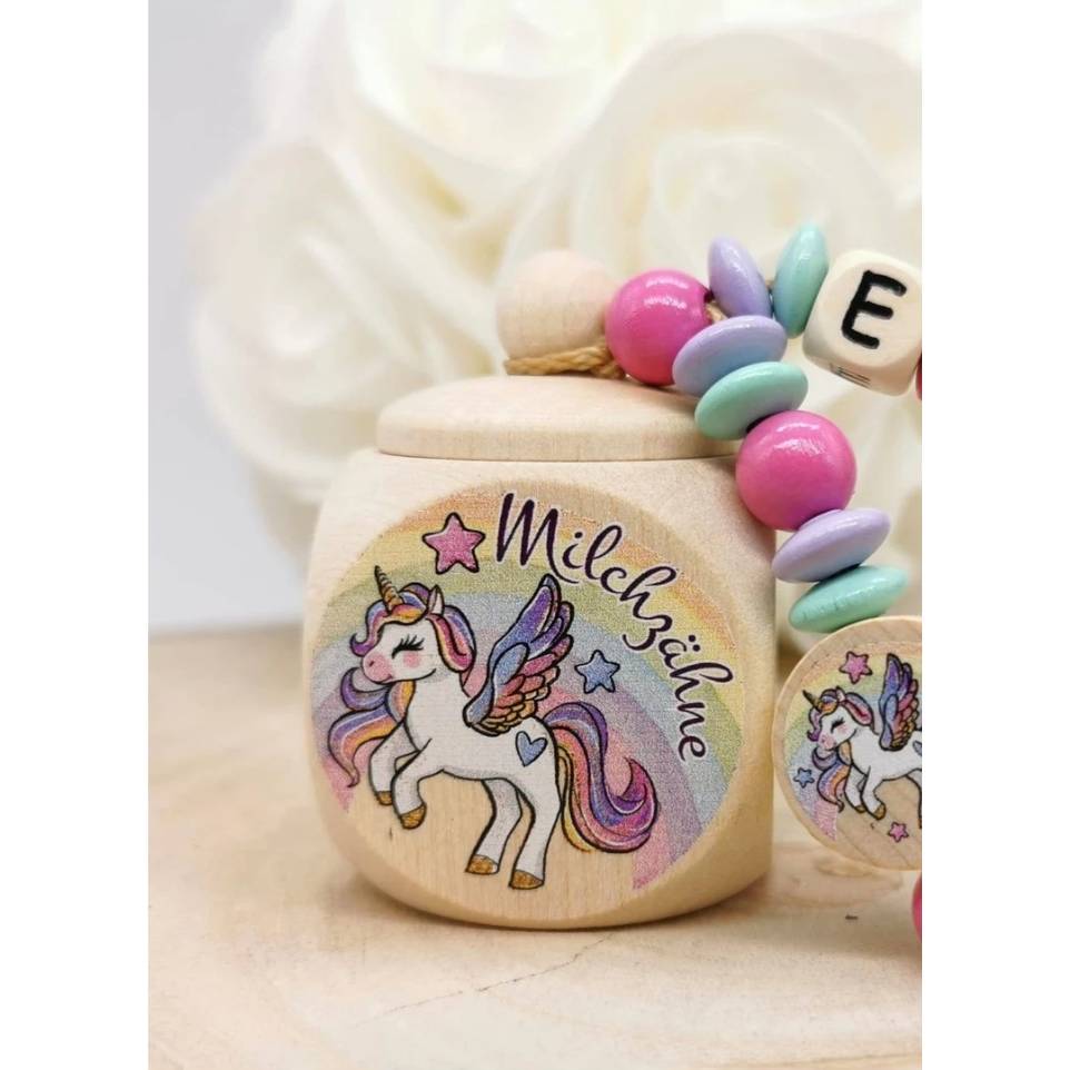 Milchzahndose mit Name Einhorn Mädchen Zahndosen Geschenkidee
