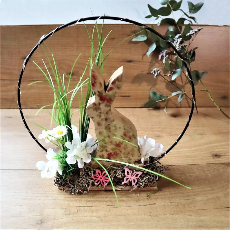 Osterdeko Tisch Loop Ostern mit Hase beleuchtet #3