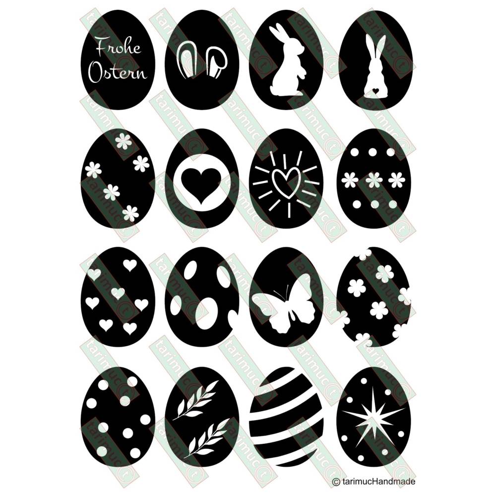 Plotterdatei Ostereier 1, SVG, DXF, Studio3