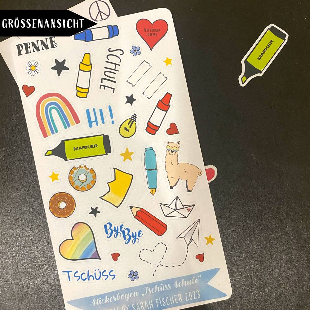 Stickerbogen Tschüss Schule