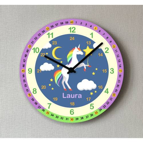 Große Wanduhr Kinderzimmer 12 Tiere Mädchen Junge Uhr 25 cm