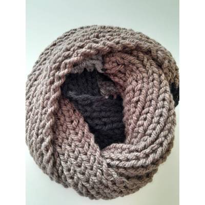 Loop-Schal, gestrickt, braun