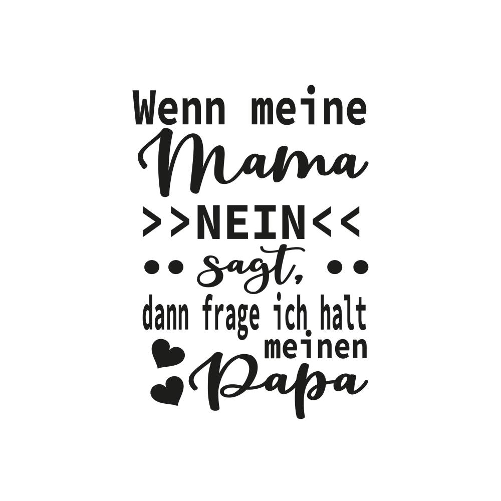Plotterdatei Wenn Mama Nein sagt frag ich Papa Geburt Vatertag ...