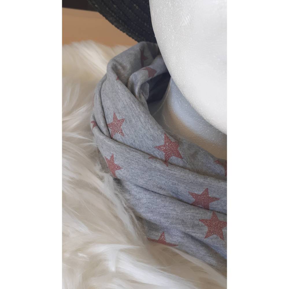 Jerseyloop / Schlauchschal / Rundschal in grau mit