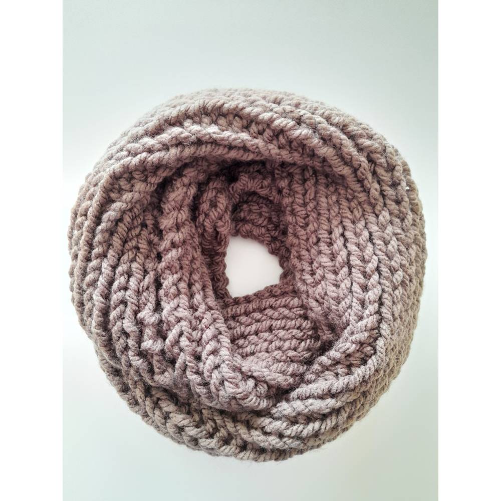 Loop-Schal, gestrickt, braun