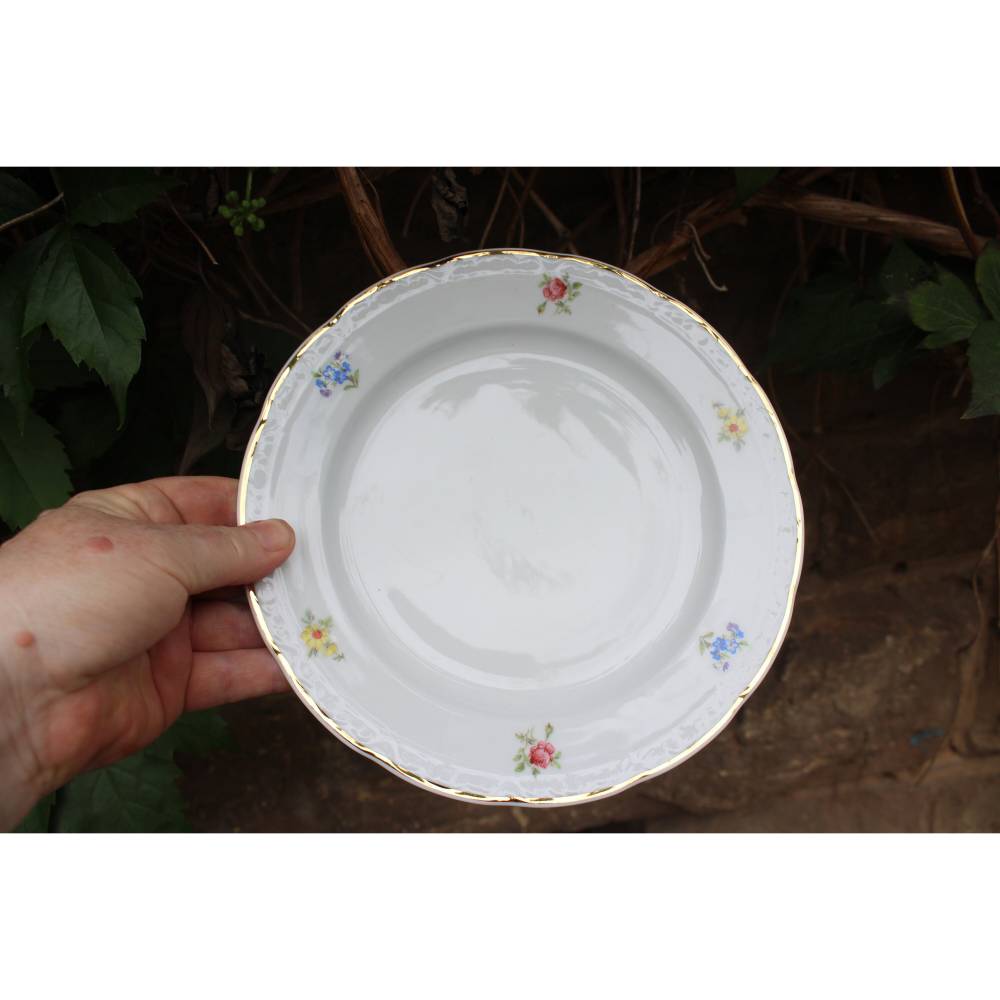 18 tlg. Kaffeeservice Teeservice Streublümchen Goldrand Apulum ...