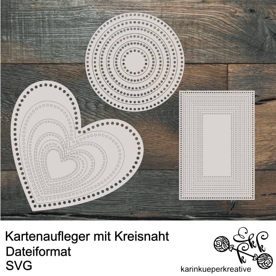 Plotterdatei Kartenaufleger mit Kreisnaht