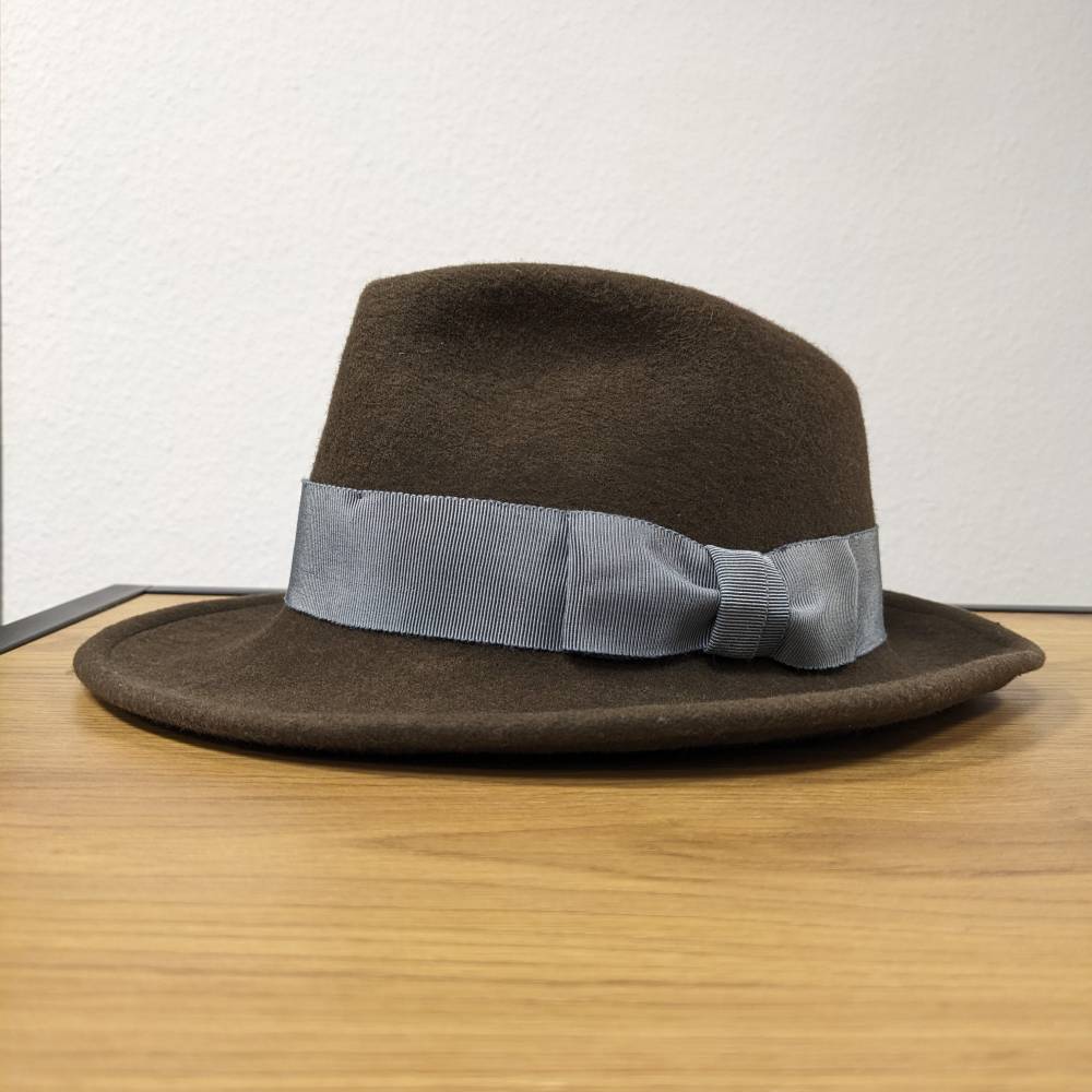 Filzhut Fedora Wollfilz Braun Grau Unisex