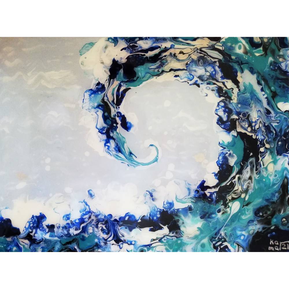 Wave - Die Welle - Originalgemälde in Pouring Art (Fluid, Acryl, Resin) auf Leinwand Keilrahmen ...