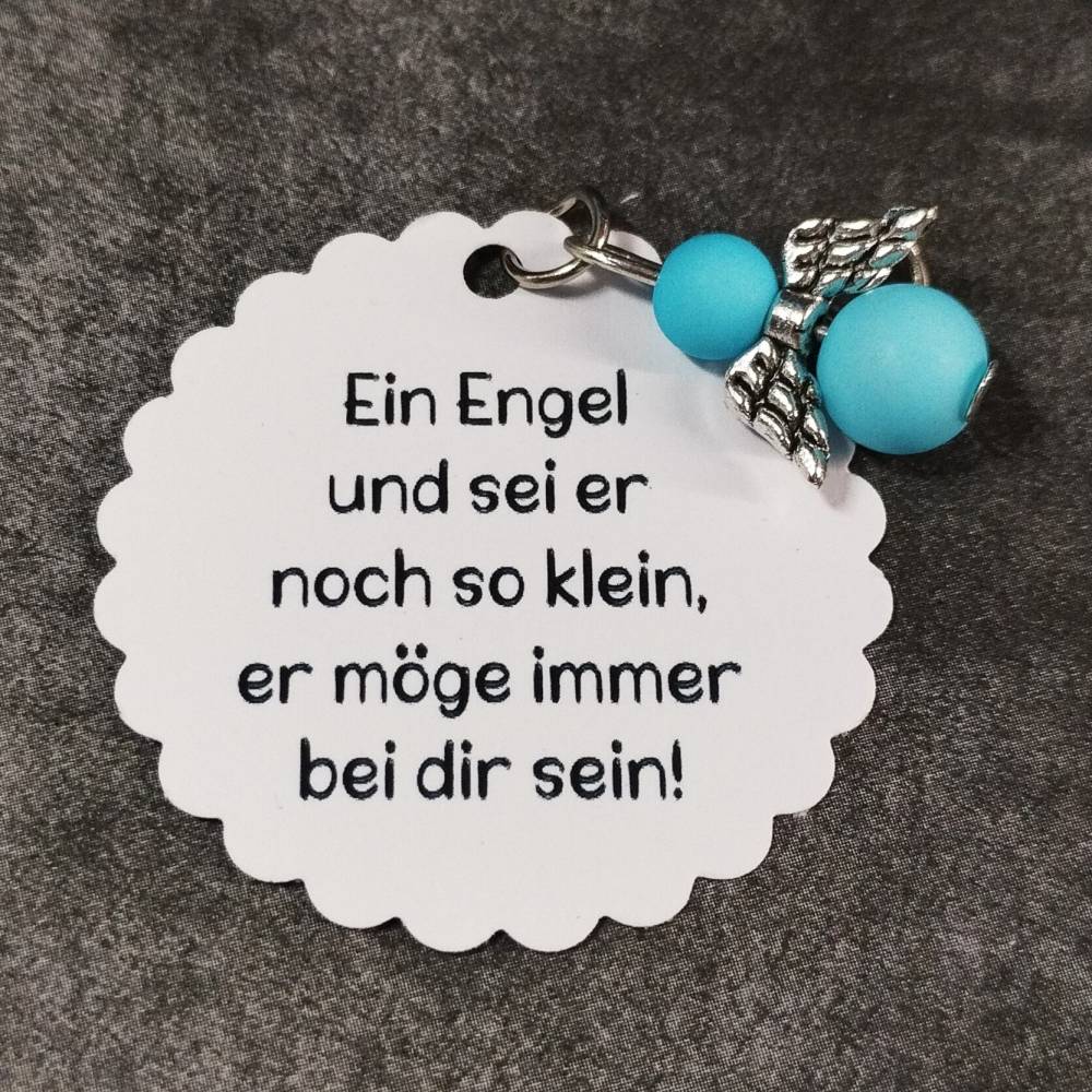 Anhänger mit Perlenengel mit Spruch "Ein Engel und sei er