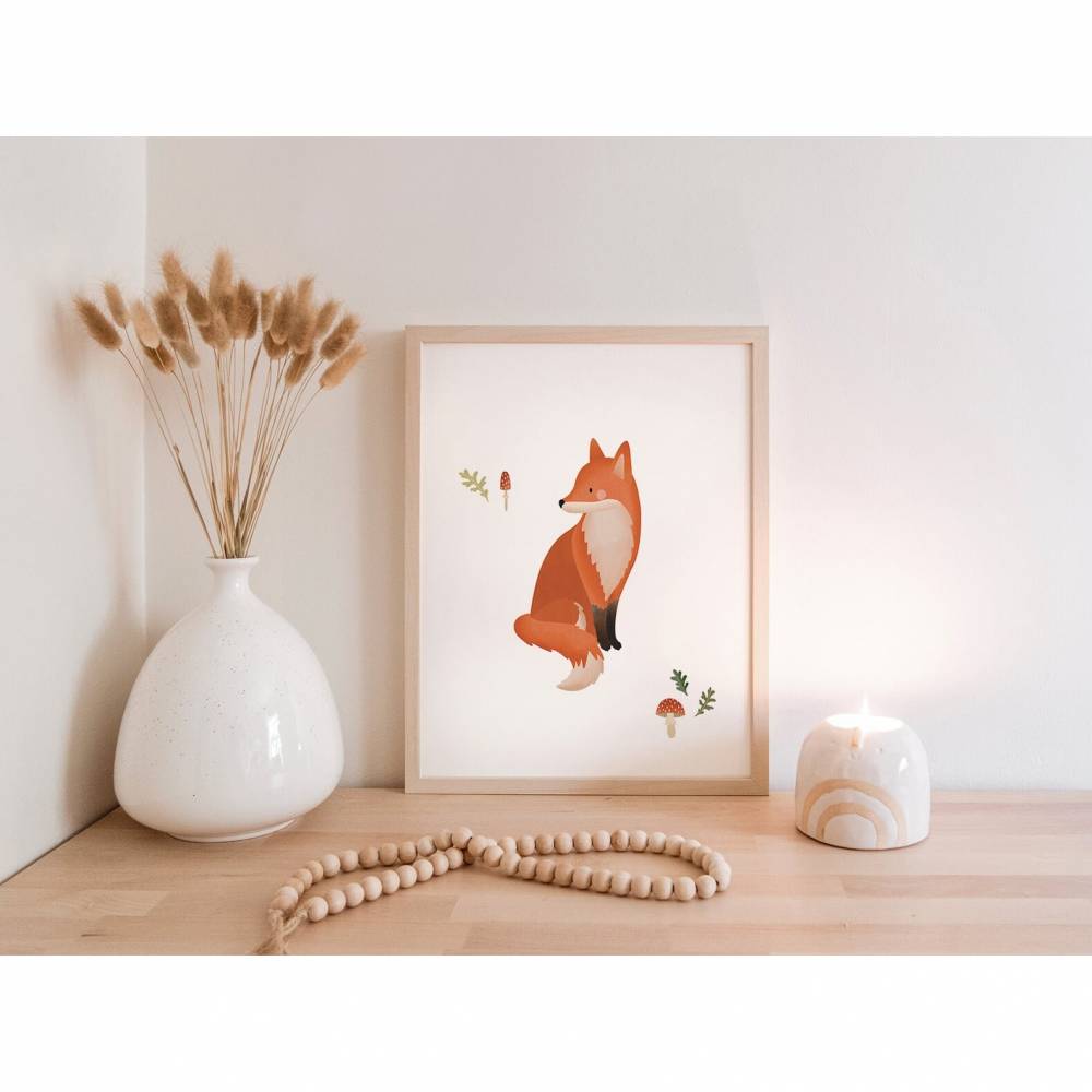 Poster Fuchs Kinderzimmer A4 / A3 Kinderposter Waltier