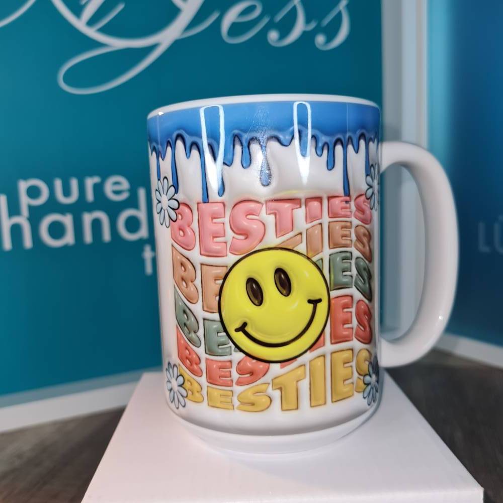 Tasse "Besties" mit Smiley