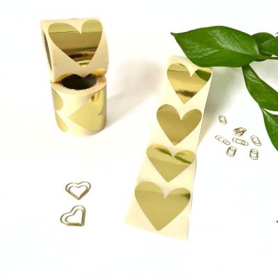 Aufkleber SCHWARZ rund mit goldenem Herz 10 Sticker Geschenkaufkleber ...